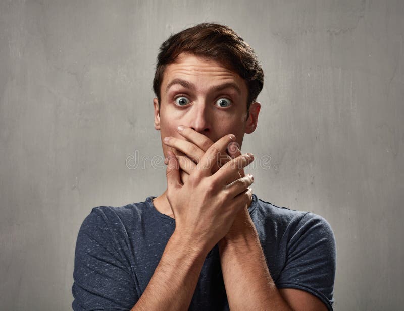 Shocked man face. stock image. Image of apprehensive - 82021641