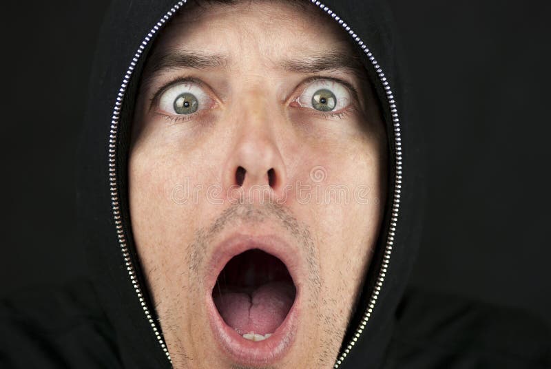 Shocked Man Looks To Camera Stock Photo - Image of emotional ...