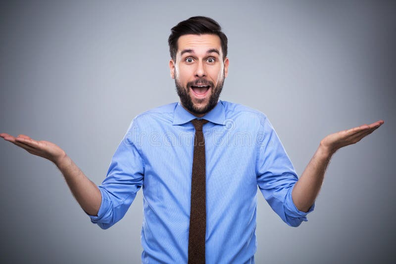 Shocked man stock photo. Image of open, alone, person - 64875132