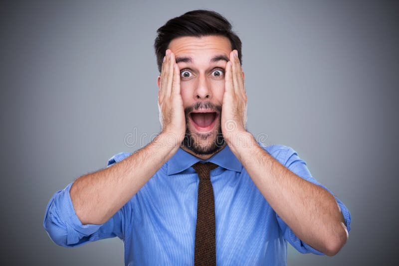 Shocked man stock image. Image of shocked, fault, background - 64875135