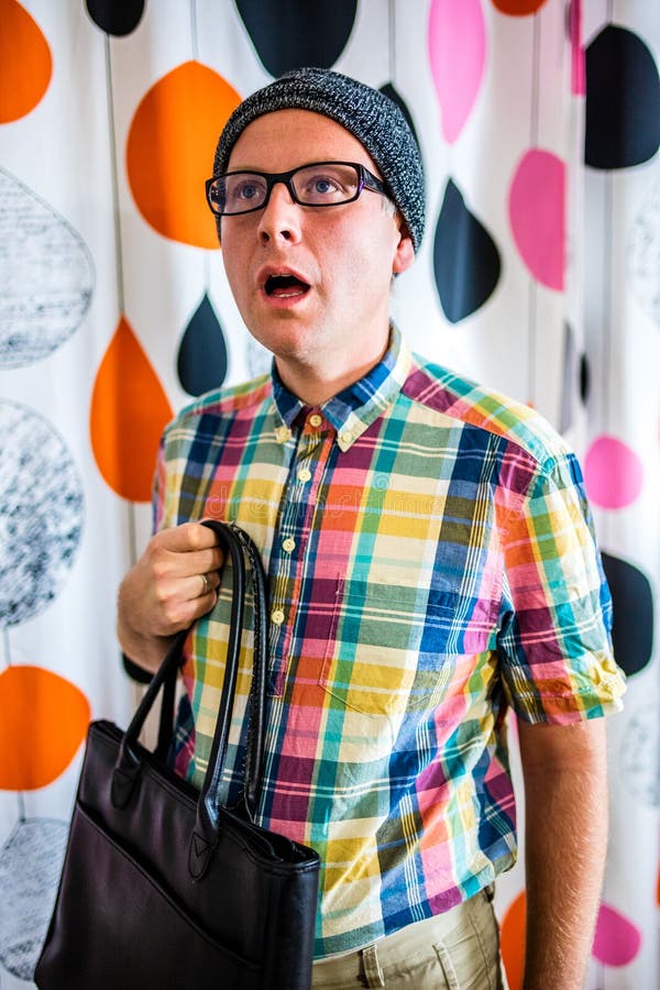 Shocked Nerd Standing Black Bag Stock Photos - Free & Royalty-Free ...