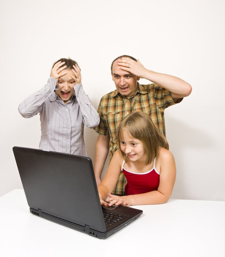 Internet Danger Shocked People Stock Image - Image of displeasing ...