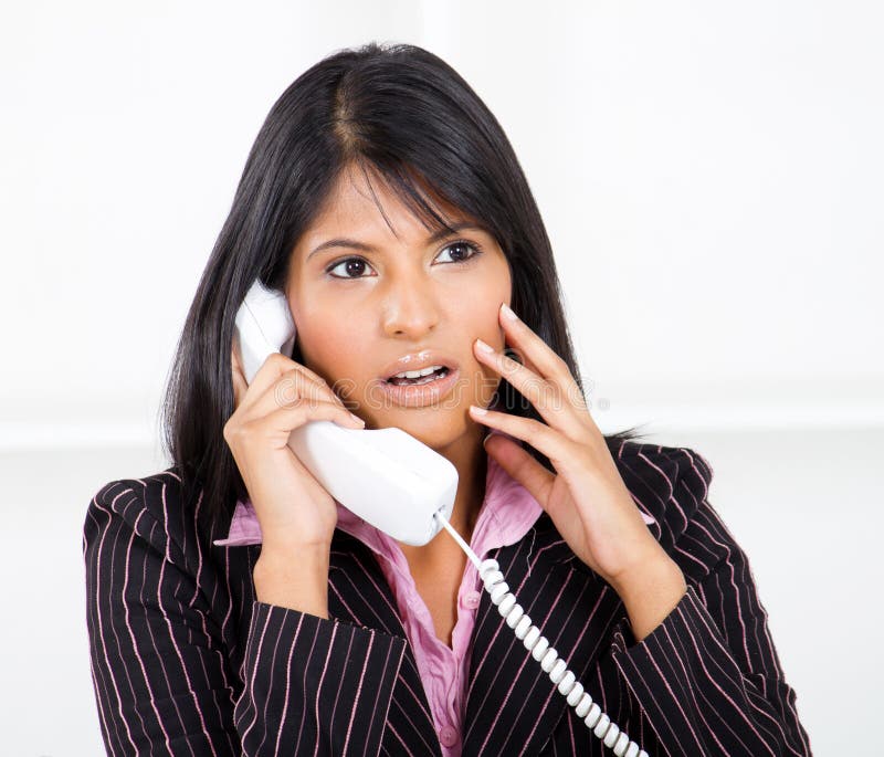 Shocked by phone call stock image. Image of gorgeous - 21060387