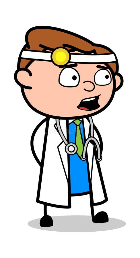 Shocked - Professional Cartoon Doctor Vector Illustration Stock ...