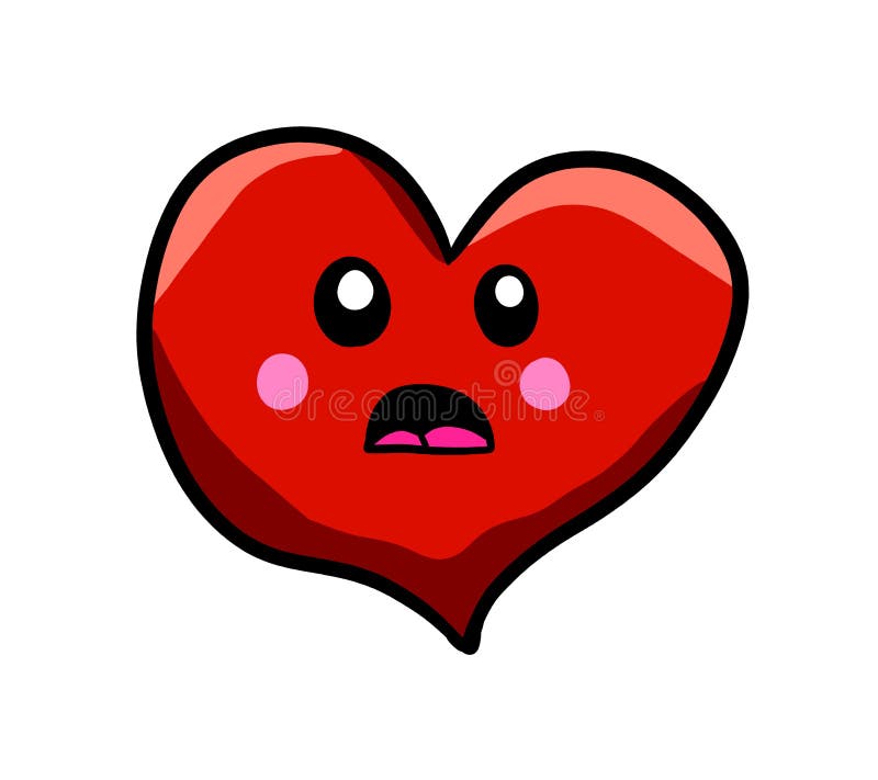 Shocked Heart Face Character Emoji Flat Icon Stock Vector ...
