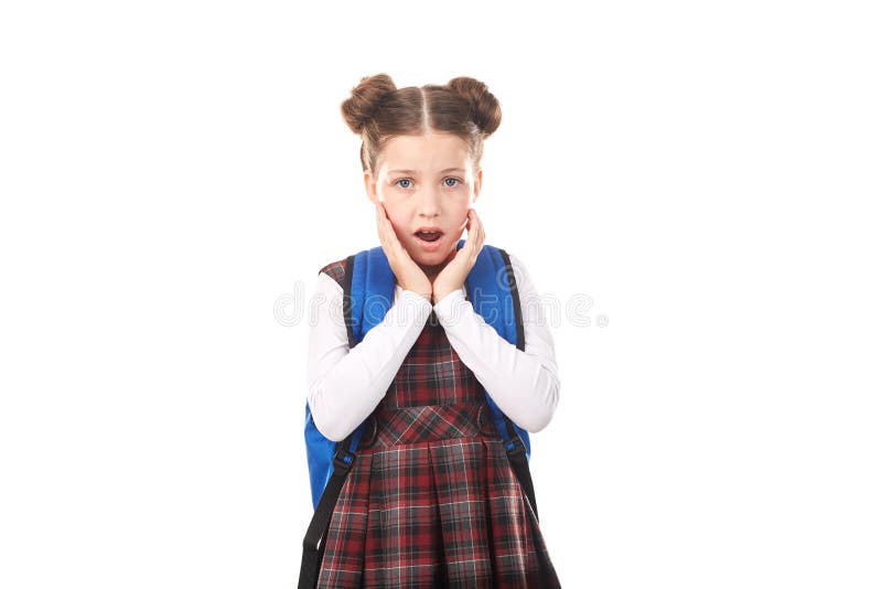 Shocked Elementary Student with Book Stock Image - Image of school ...