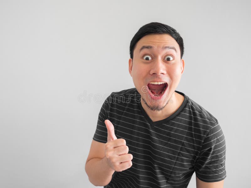 Shocked and Surprised Face of Asian Man Point on Empty Space. Stock ...