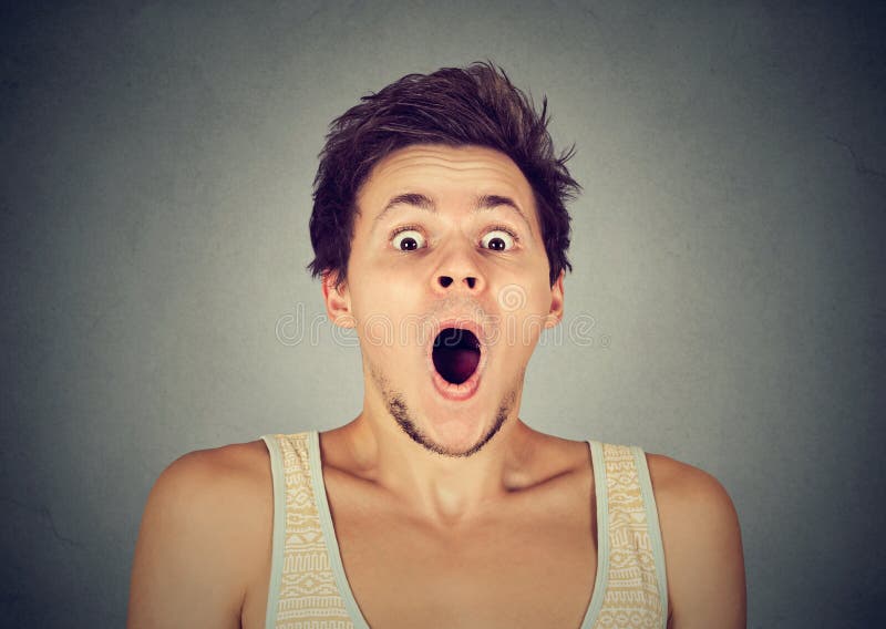 Man Shocked Surprised in Disbelief, No Way Reaction Stock Photo - Image ...