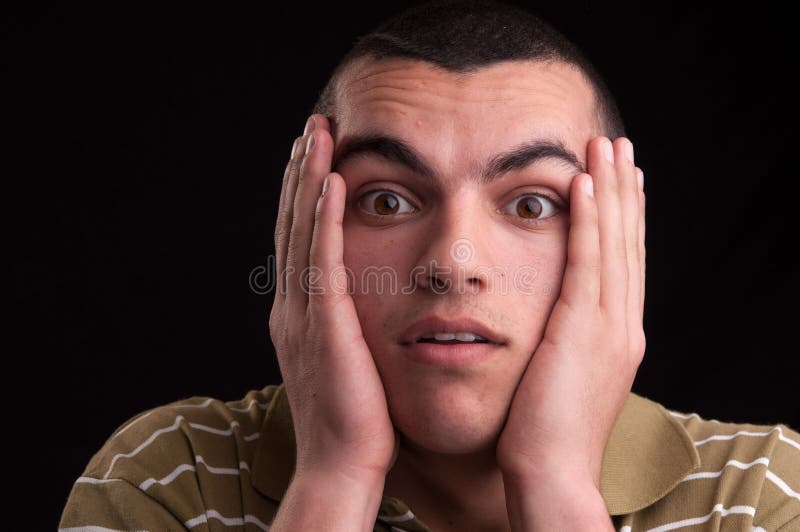 A Shocked and Surprised Young Man Looking at the Camera Stock Photo ...