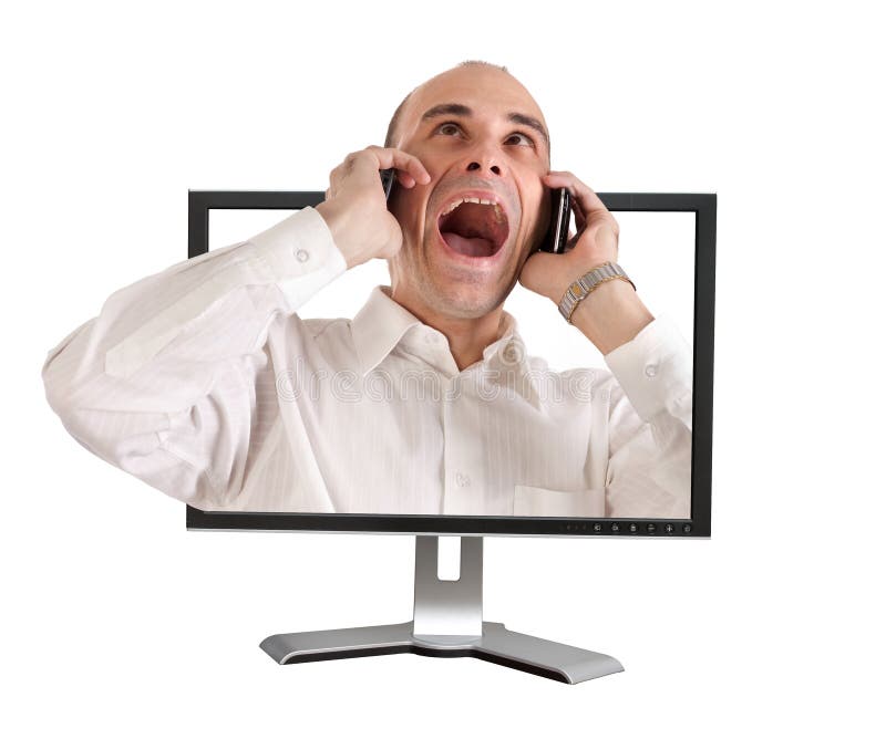The Shocked Technical Support Stock Photo - Image of hold, equipment ...