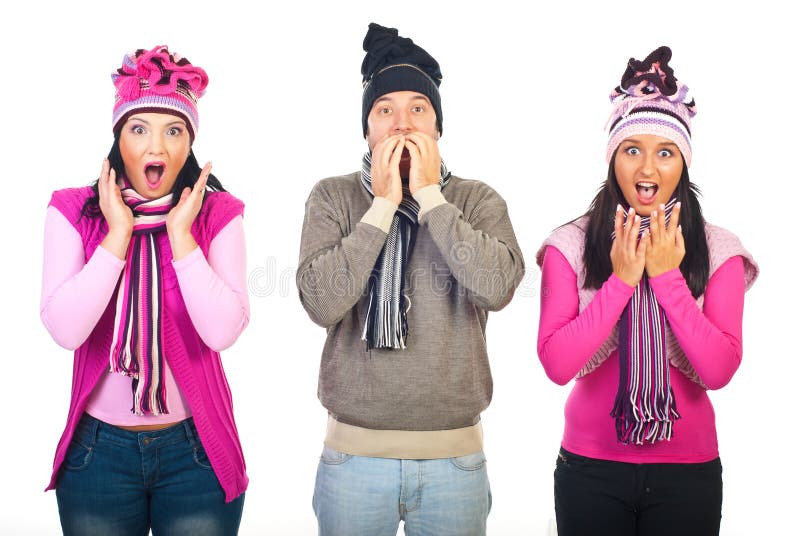 Scared Group People Pink Background Stock Photos - Free & Royalty-Free ...