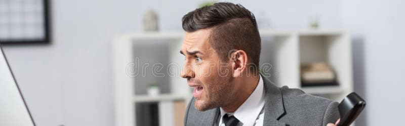 View of Trader in Grey Jacket Stock Image - Image of business ...