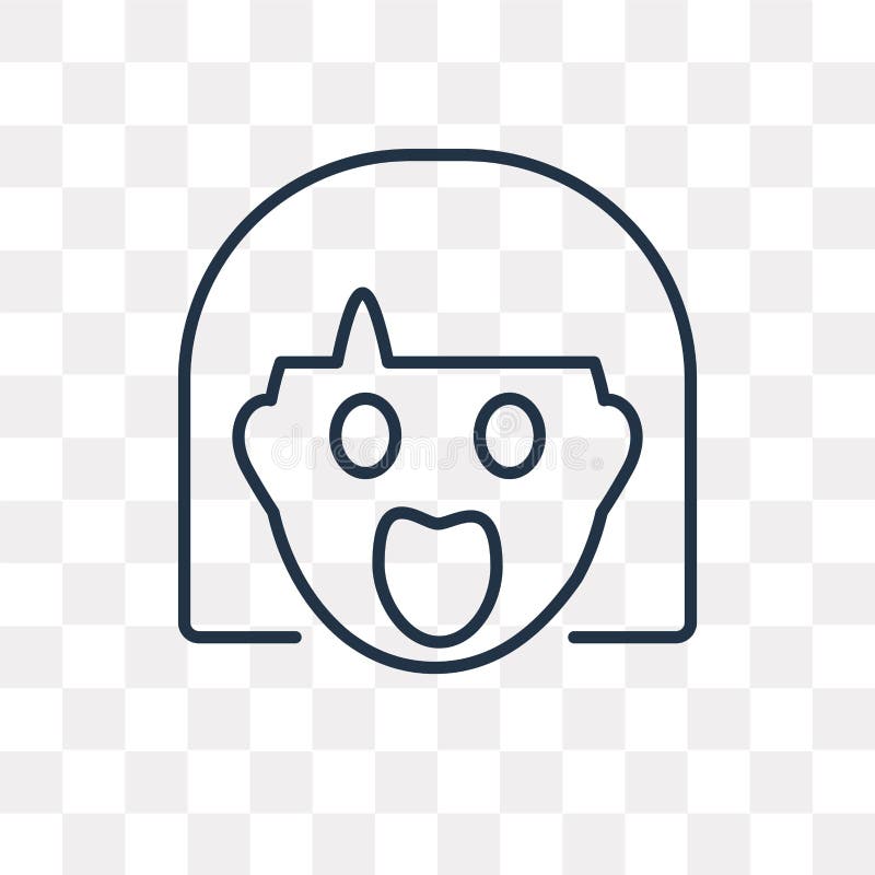Shocked Vector Icon Isolated on Transparent Background, Linear S Stock ...
