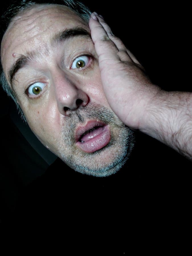 A Shocked White Male Man Isolated Stock Photo - Image of amazed, adult ...