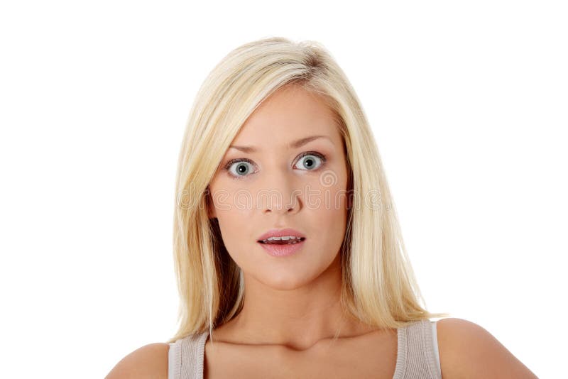 Beautiful Woman with Shocked Expression Stock Photo - Image of pretty ...