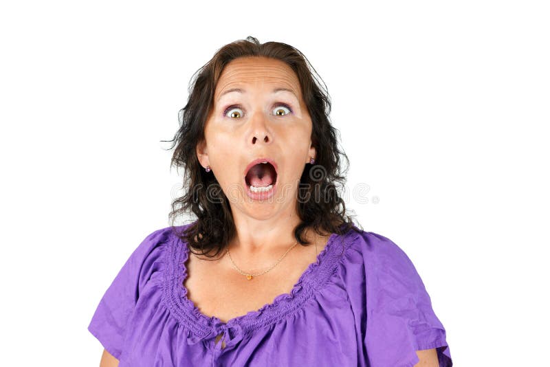 Shocked Woman with Open Mouth Stock Photo - Image of mouth, person ...