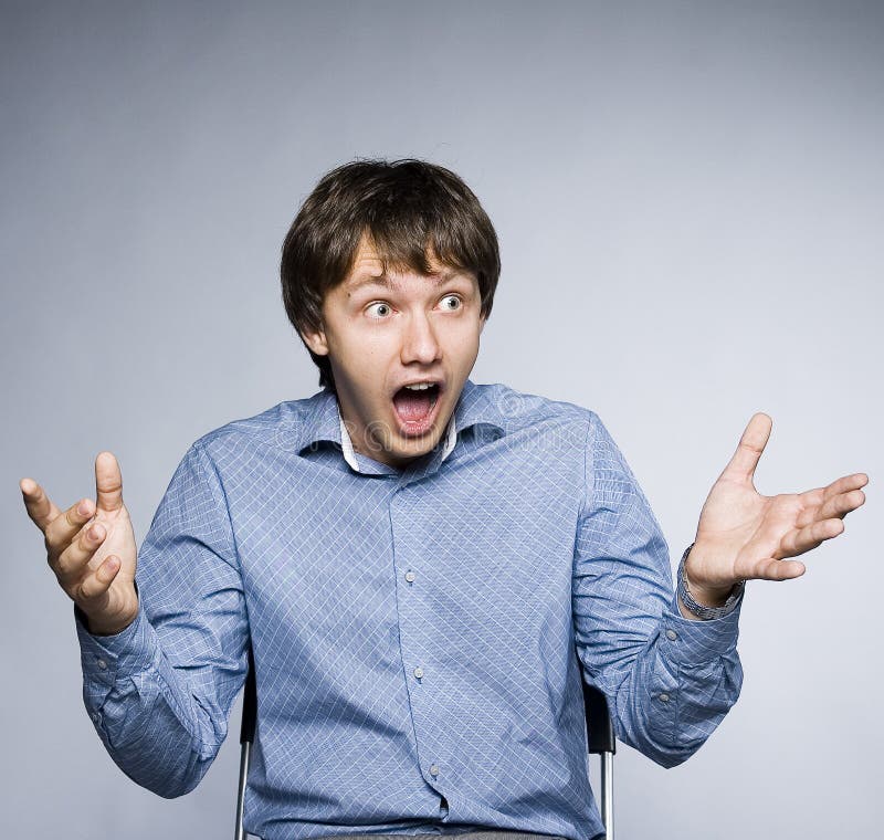 Shocked young man stock image. Image of person, asking - 10600529