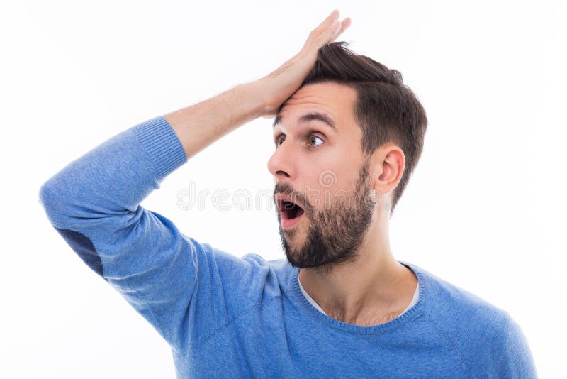 Shocked young man stock photo. Image of young, adult - 63873640