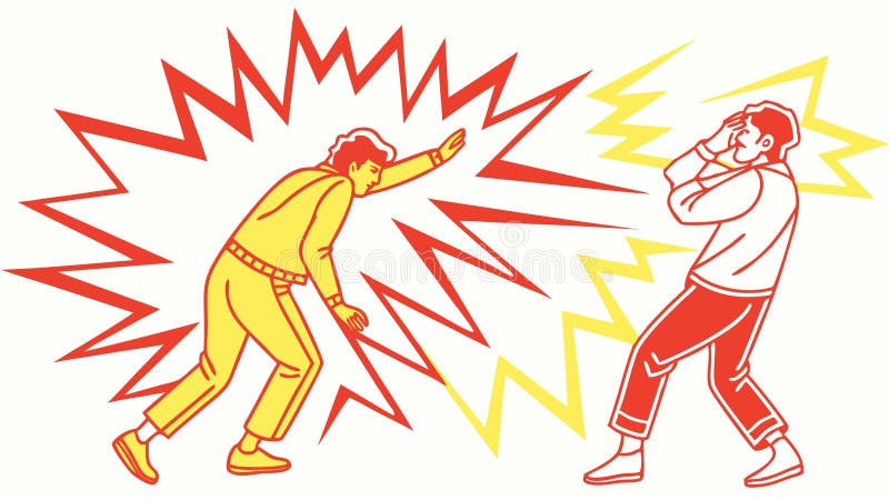 Shocking Confrontation with Dynamic Lightning Effects, Vector Design ...