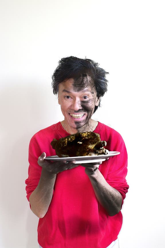 Burn food cooking disaster stock image. Image of funny - 11487617