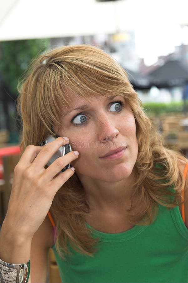 Shocking news stock photo. Image of phone, female, enjoying - 971052