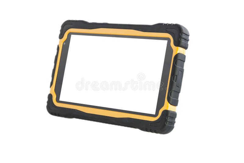 ShockProof Tablet Computer Isolated - Stock Image Stock Photo - Image ...