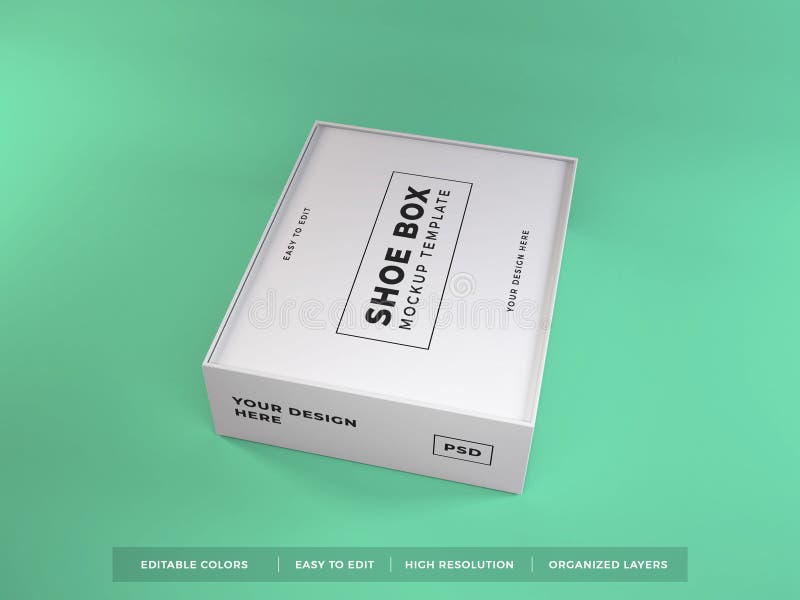 Shoe Box Packaging 3D Illustration Mockup Scene Stock Illustration ...