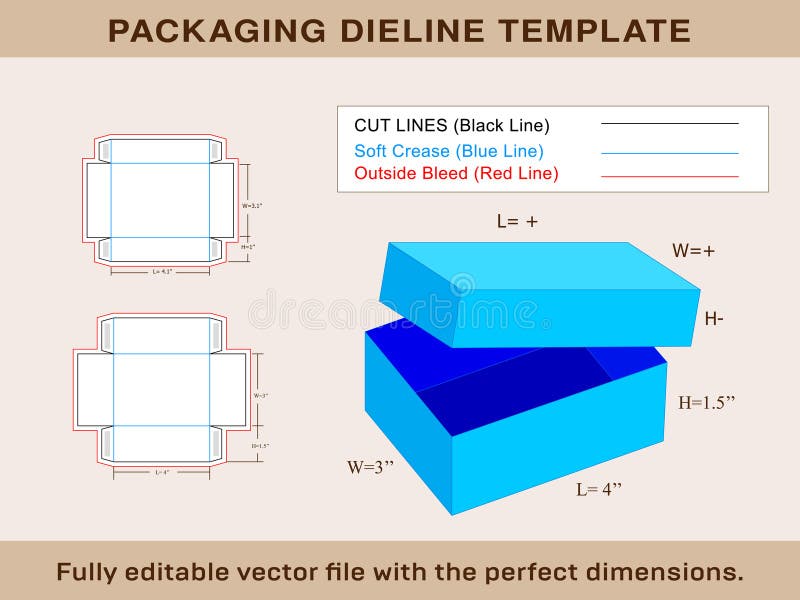 Shoe Box, Rectangle Box, Packaging Box, Dieline Template, Vector File ...