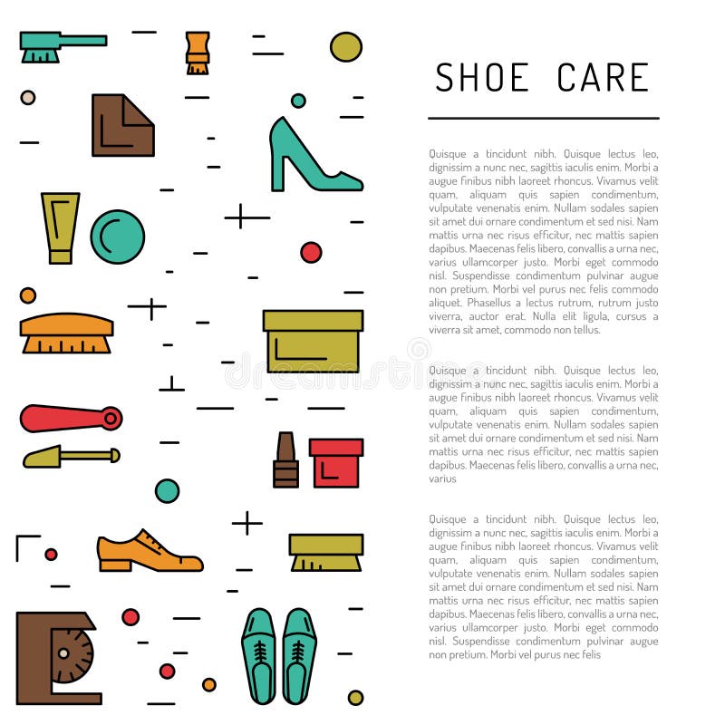 Shoe care elements stock vector. Illustration of maker - 79031126