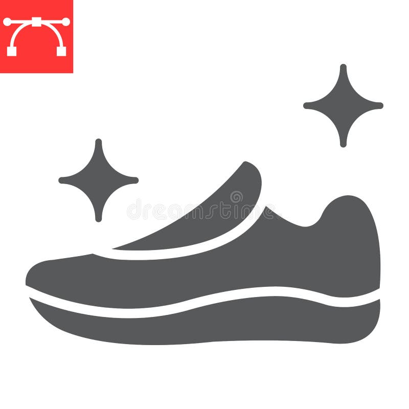 Shoe Cleaning Glyph Icon, Dry Cleaning and Wash, Run Shoes Sign Vector ...