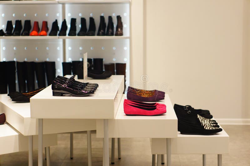 Shoe Collection in Modern Retail Store Cabinet Generated by AI Stock ...