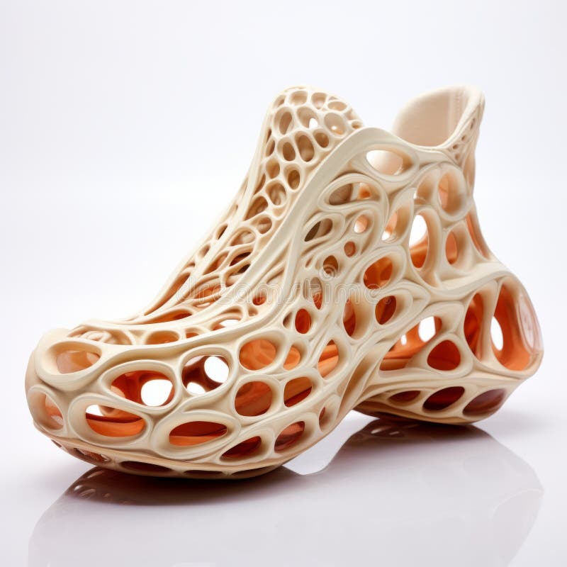 3d Printed Shoe with Organic Formations and Smooth Lines Stock ...