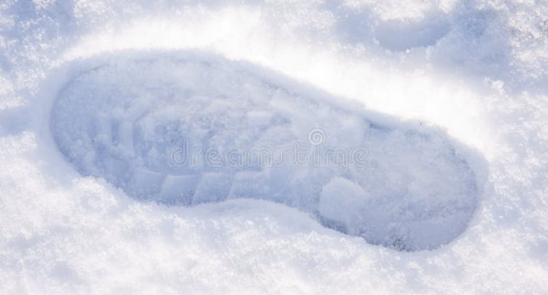 A Shoe Foot Step In The Snow Picture. Image: 17146685