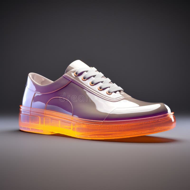 Glow Led Shoe with 3d Modelling - Realistic, Detailed Rendering Stock ...