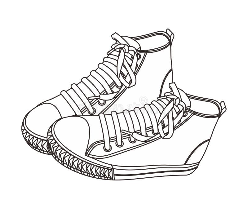 Shoe high hand draw stock vector. Illustration of trendy - 30789249