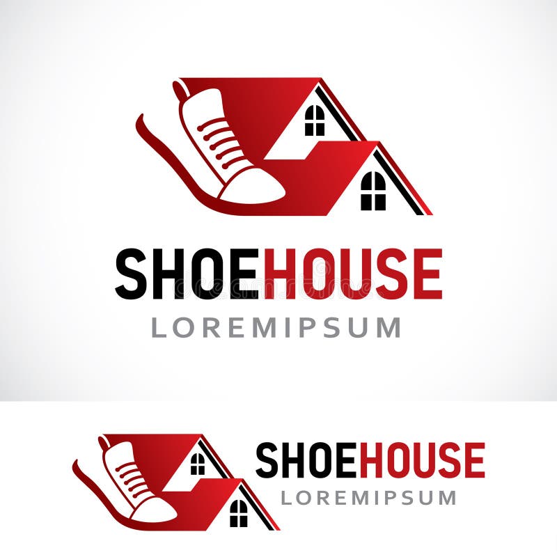 Shoe House Logo Design Template Stock Vector - Illustration of center ...