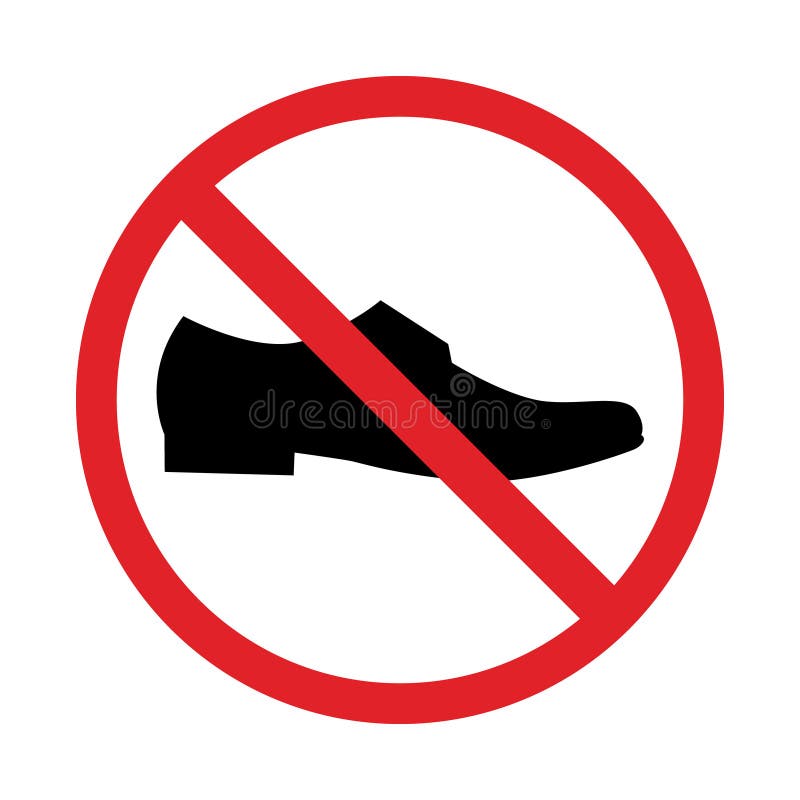 Shoe Icon. Red Prohibition Sign. Stop Symbol Stock Vector ...