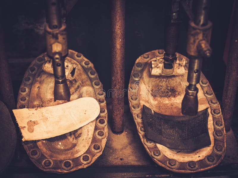 Shoe insole forming press. stock image. Image of design - 71860905