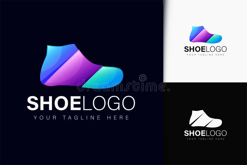 Shoe Logo Design with Gradient Stock Vector - Illustration of drawing ...