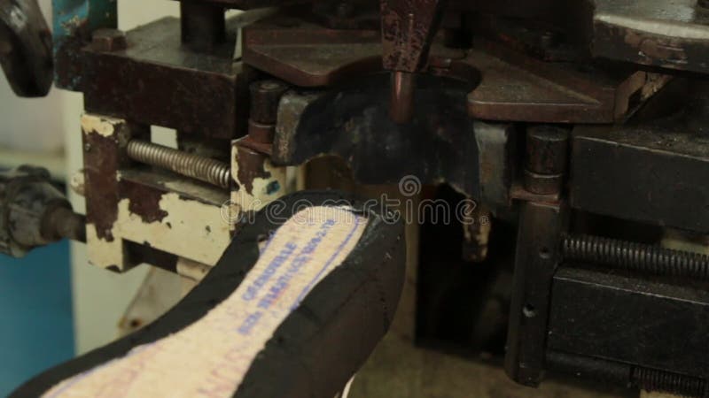 Shoe making process stock video. Video of manufacturing - 42664039