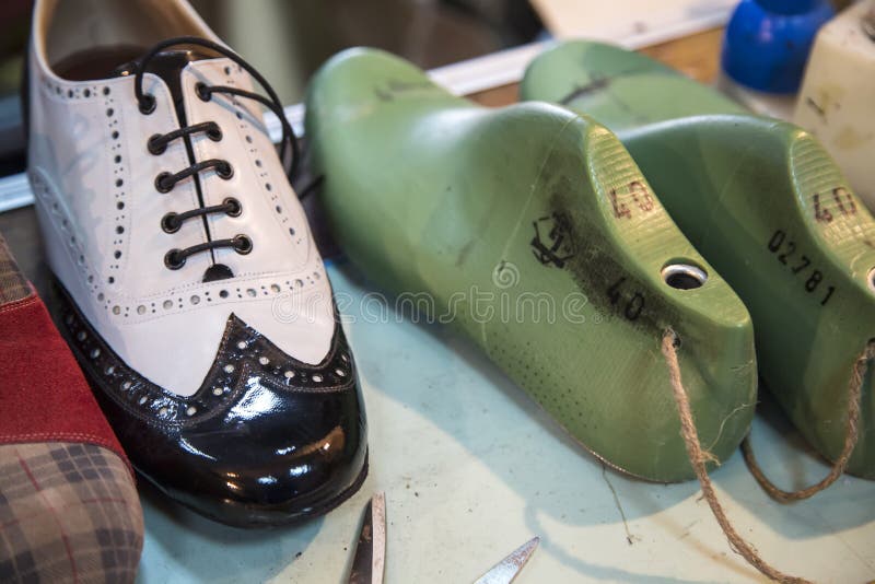 Shoe Making Project. Drawing a Shoe Model Stock Photo - Image of color ...