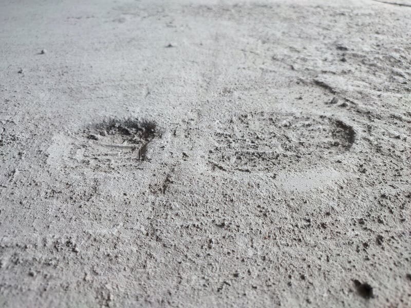 Shoe Marks on the Cement Floor Stock Photo - Image of floor, footstep ...