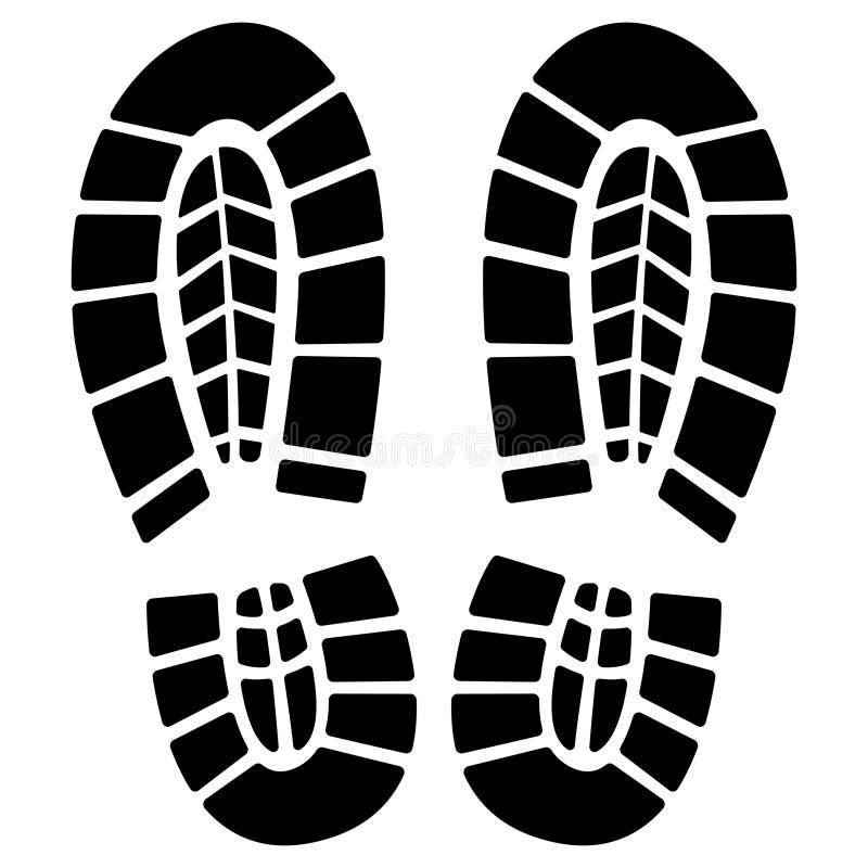 Shoe Marks. Silhouettes of a Pair of Shoes. Stock Vector - Illustration ...