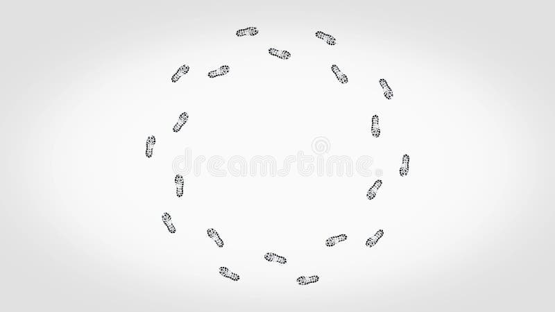 Shoe Marks on White Background. Abstract Animation of Walking in Front ...