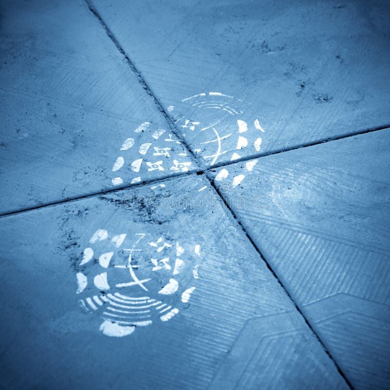 Shoe print stock image. Image of object, silhouette, step - 18986735