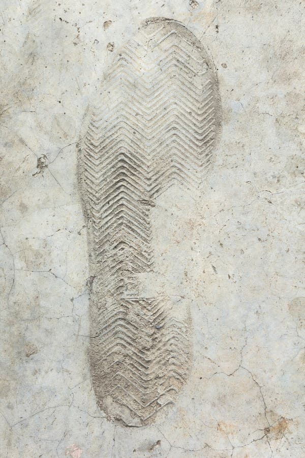 Shoe Print In Concrete Background Stock Photo - Image of textured ...
