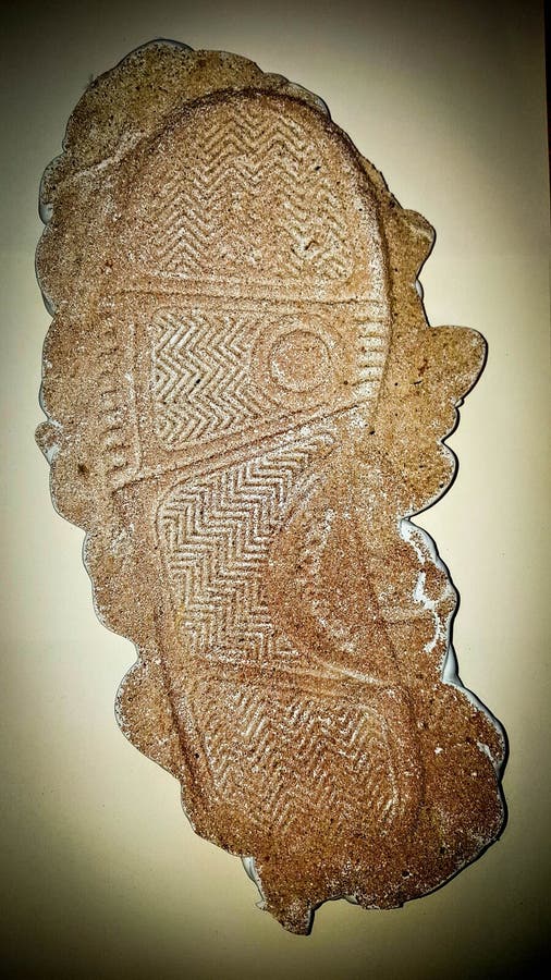 Shoe print in plaster stock image. Image of antique, shooting - 82111395