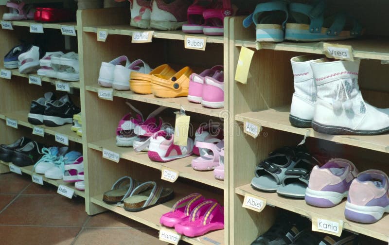 Shoe Rack School Indonesia stock photo. Image of color - 2801954