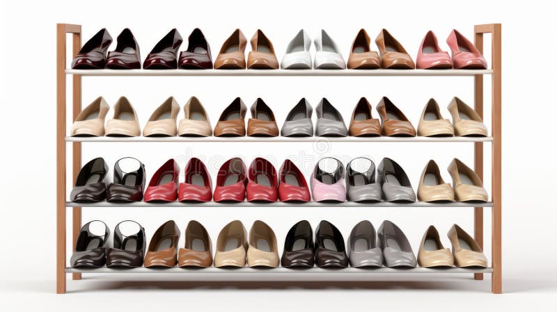 High Quality Shoe Rack on White Background Stock Illustration ...