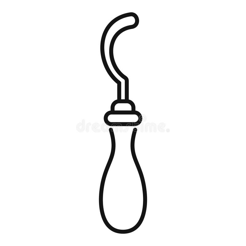 Shoe Repair Cobbler Tool Icon with Wooden Handle for Fixing Using Awl ...